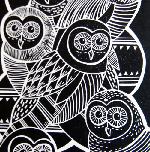 My Owl Barn: Linocuts by Mangle Prints