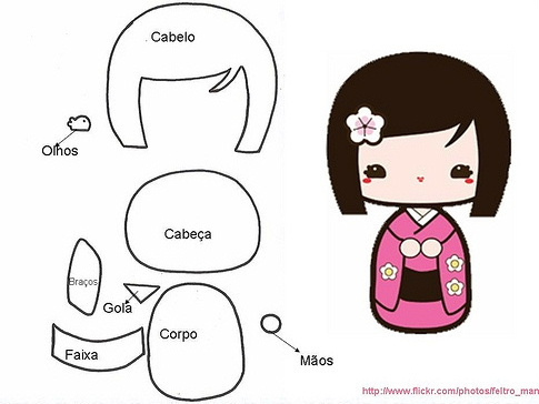 Strictly Craftidential: Felt Kokeshi (Japanese Dolls)