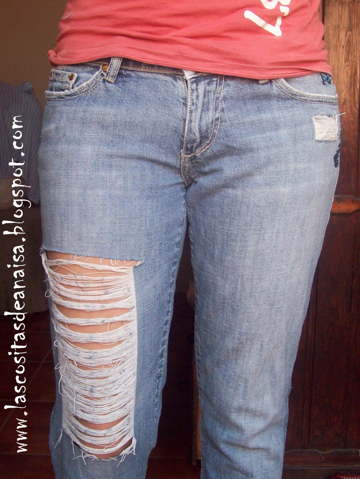 El taller de Anaisa: Pantalón Jeans deshilachado