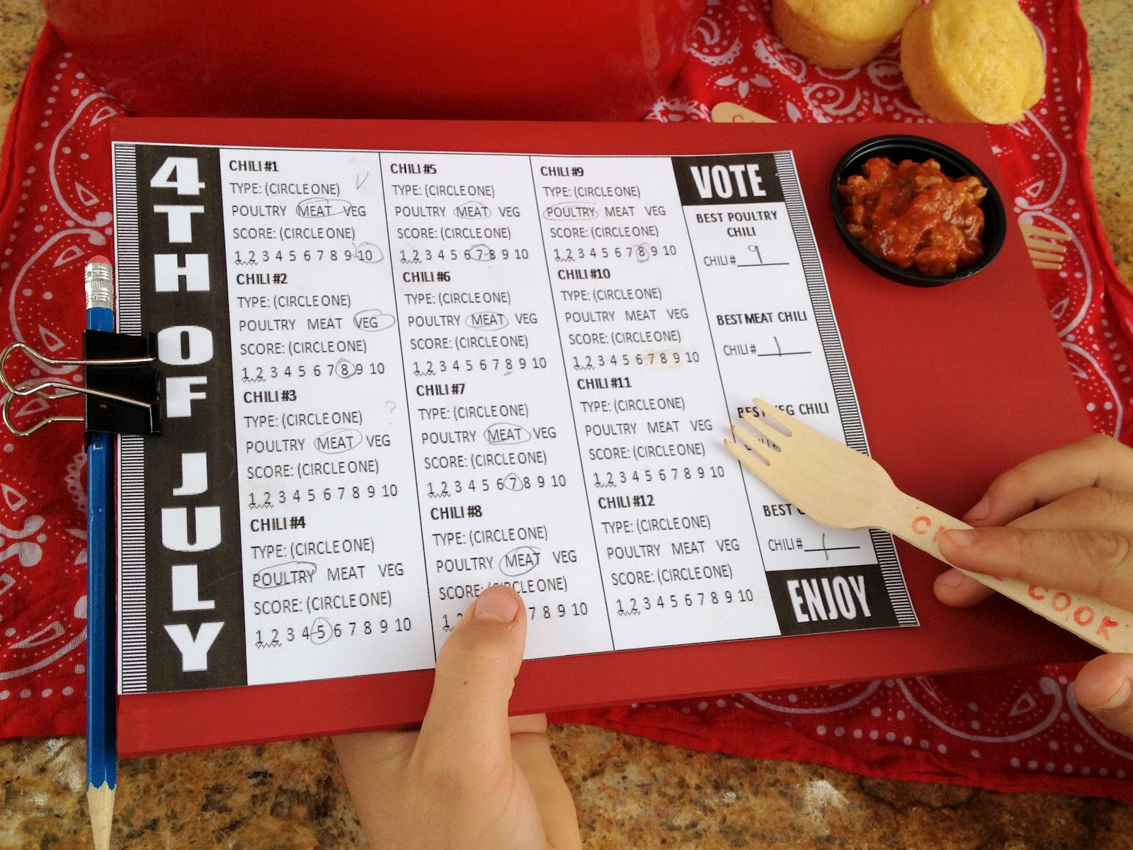 Backyard Chili Cook-off Party and Ballot Board DIY