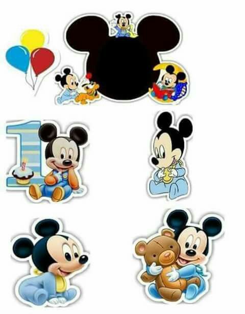 Mickey Primer Año: Toppers para Tartas, Tortas, Pasteles, Bizcochos o ...