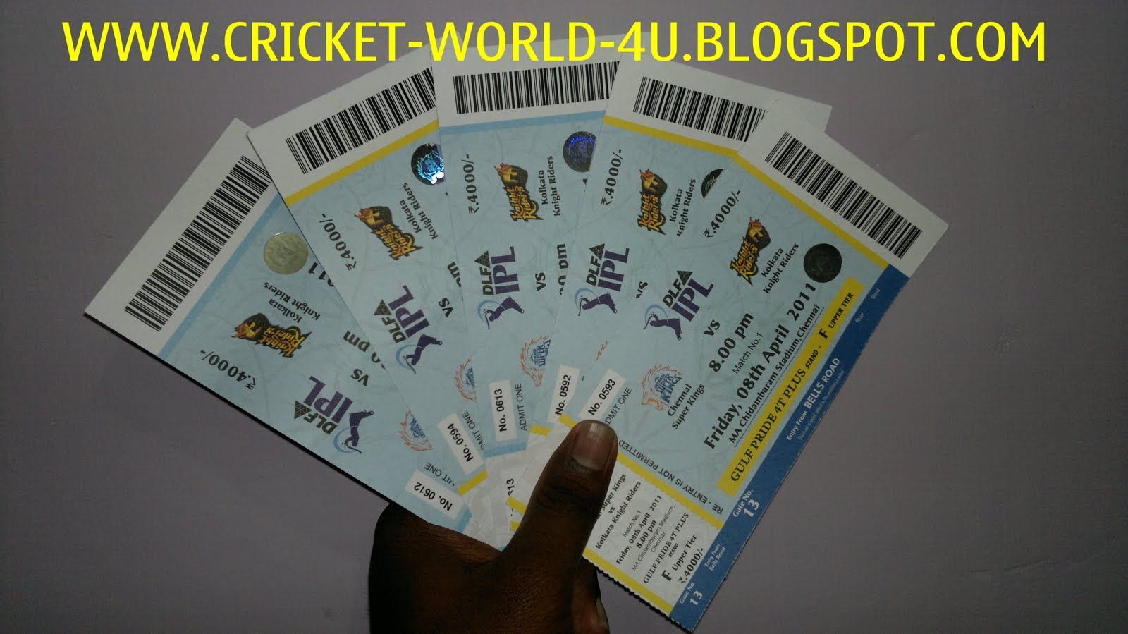 IPL TICKETS 2011 OPENING MATCH