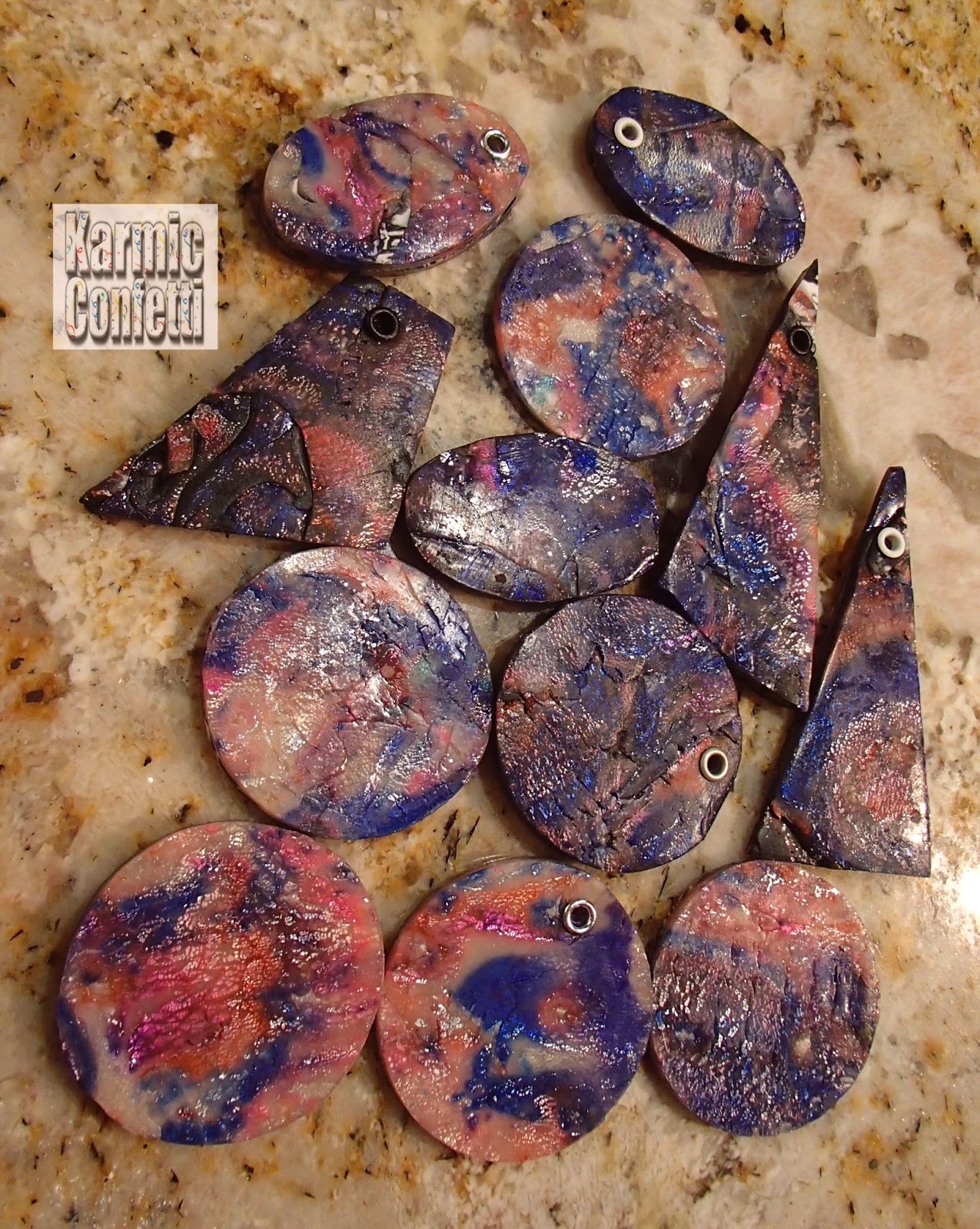 Karmic Confetti: Dark Matter - Marilyn's MG Tech again - Polymer Clay
