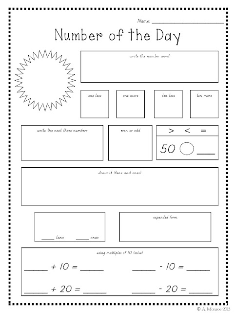 School Is a Happy Place: Number of the Day for the Year: FREE Math ...