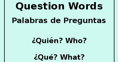 Mi Palabra Del Día: Palabras de Preguntas Question Words