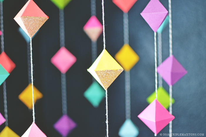 DIY Modern Geometric Rainbow Gem Baby Mobile - Triple Max Tons