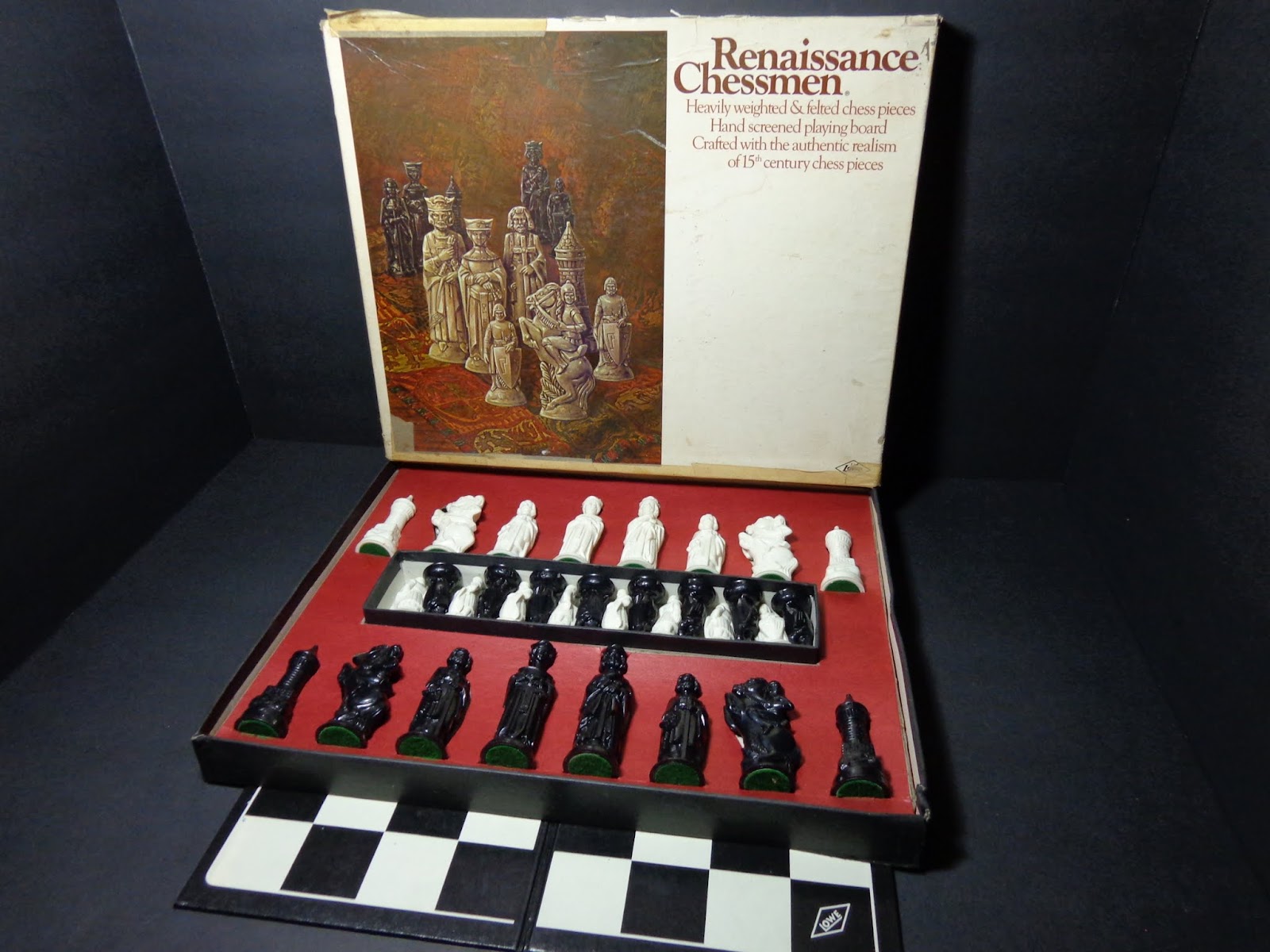 Vintage Renaissance Chessmen Chess Set 1970 E.S. Lowe #832 COMPLETE ...
