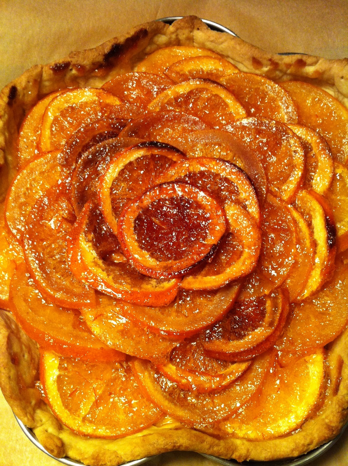 Kosher Cookbook App: Glazed Orange Tart (recipe, pareve)