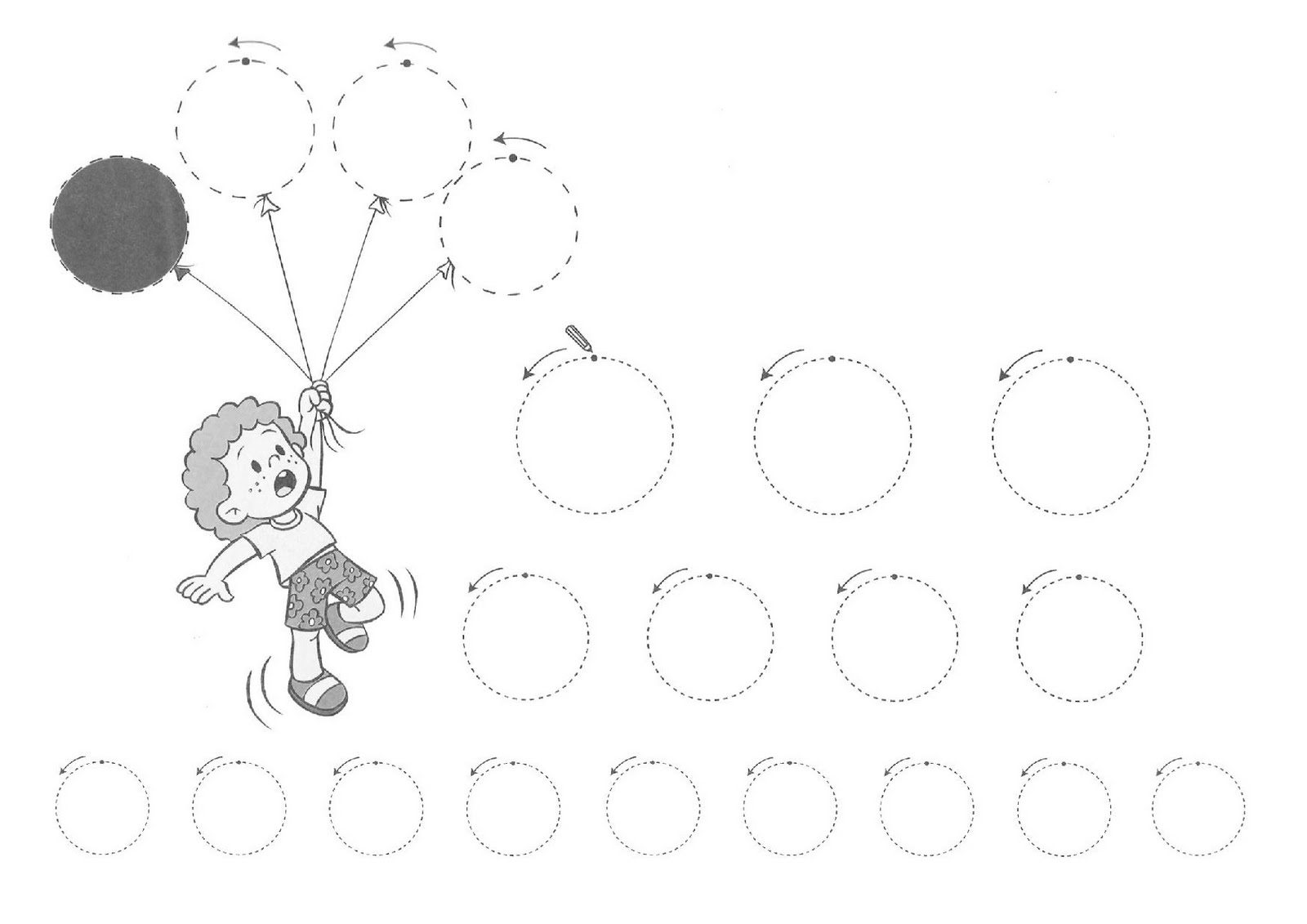 Trabajando en Educación Infantil: 10 fichas para trabajar el trazo circular