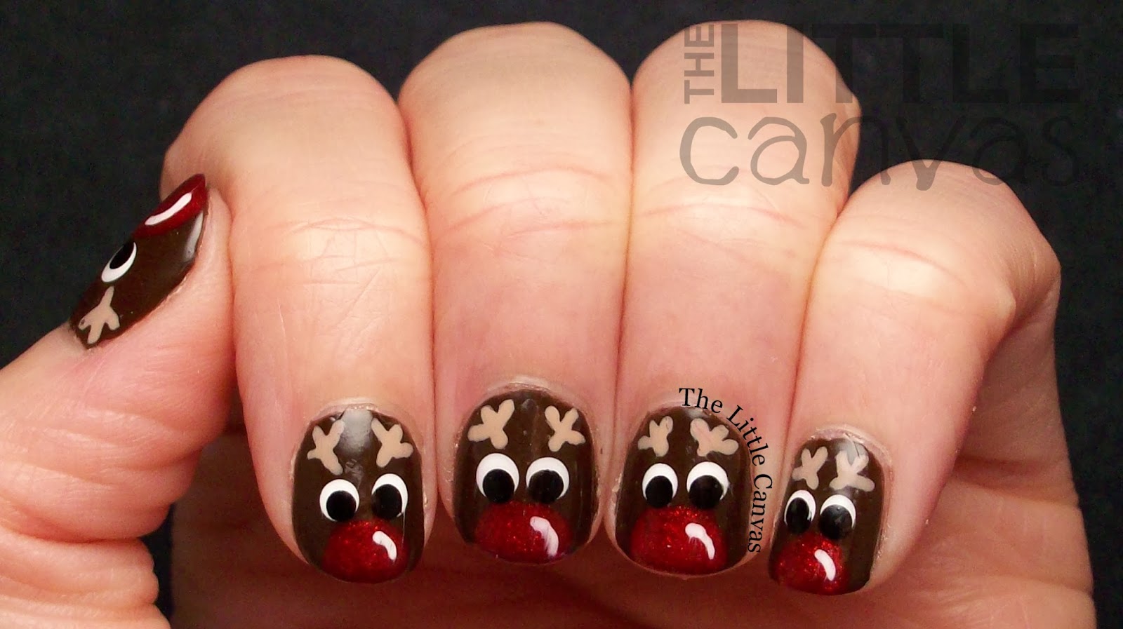 Rudolph Nail Art! + Tutorial! - The Little Canvas