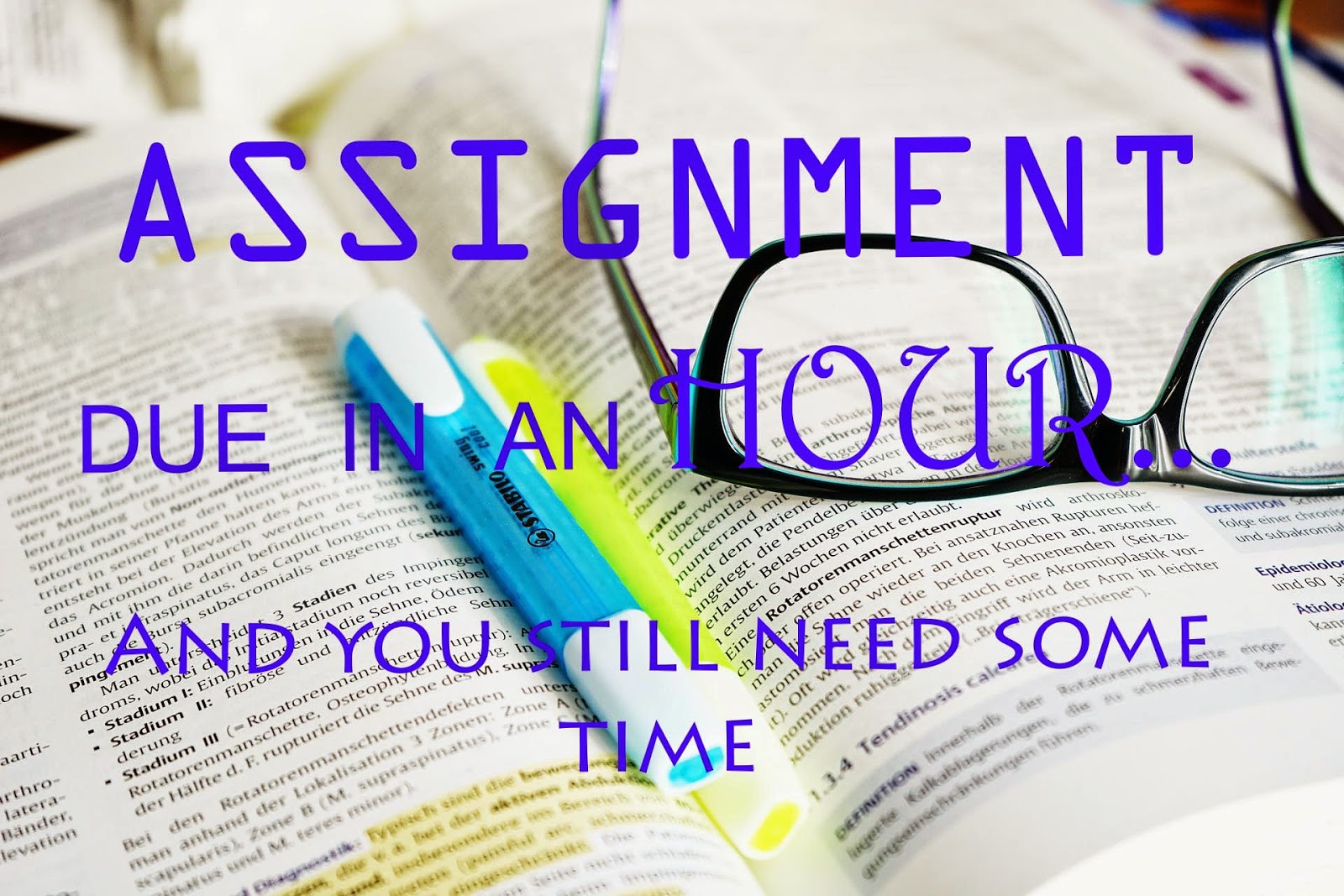 The Awesome Student: WHEN ASSIGNMENT IS DUE IN AN HOUR...