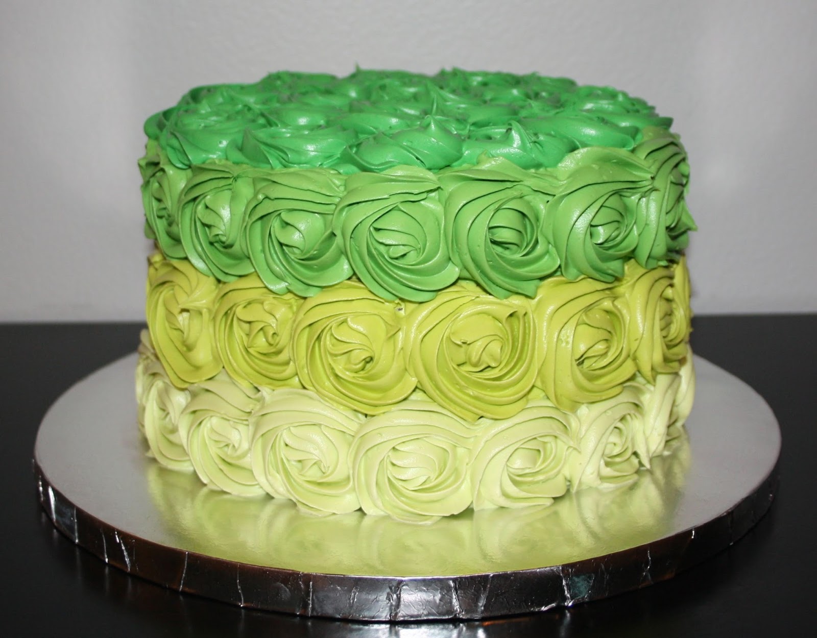 Jacqueline's Sweet Shop: Green Ombré Rose Cake for A Bridal Shower