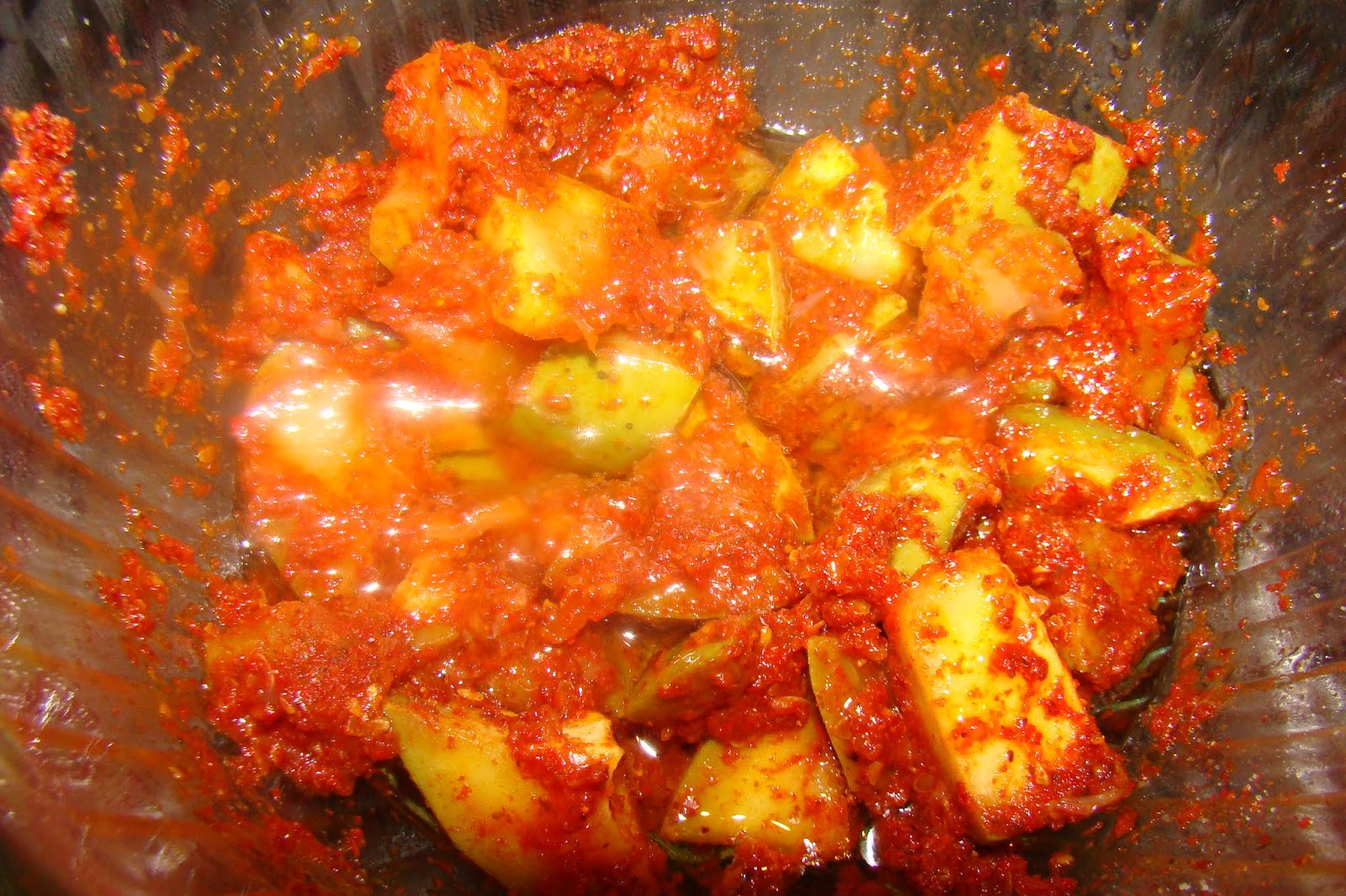 My Favorite Recipes Collection: Quick Raw Green Mango Pickle in USA