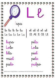 UNA VENTANA A MI CLASE: Fichas de lectura con la LL