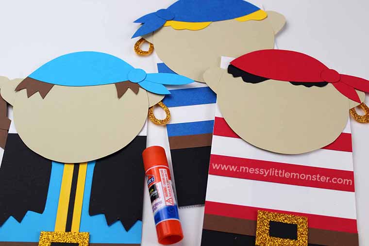 Pirate Paper Bag Puppet - a Fun Pirate Craft for Kids - Messy Little ...