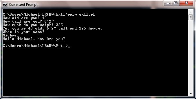 Testhead Exercise 11 Asking Questions Learn Ruby The Hard Way Practicum