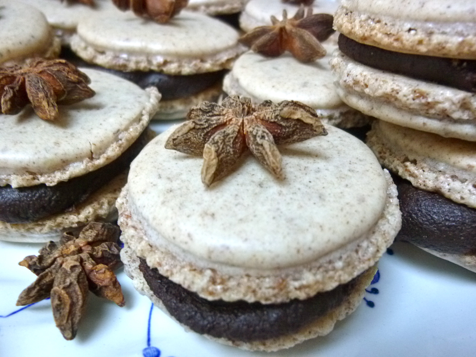 Star Anise Macarons with Dark Chocolate Ganache Filling – Diary of a ...