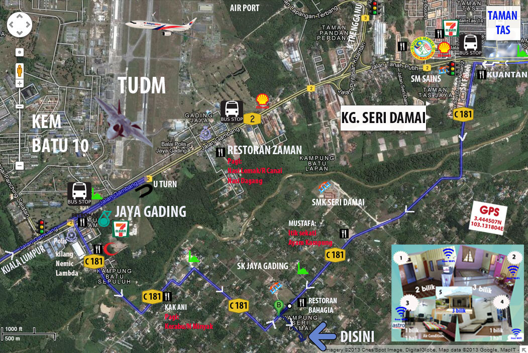 PETA - HOMESTAY SITI KUANTAN , PAHANG , MALAYSIA