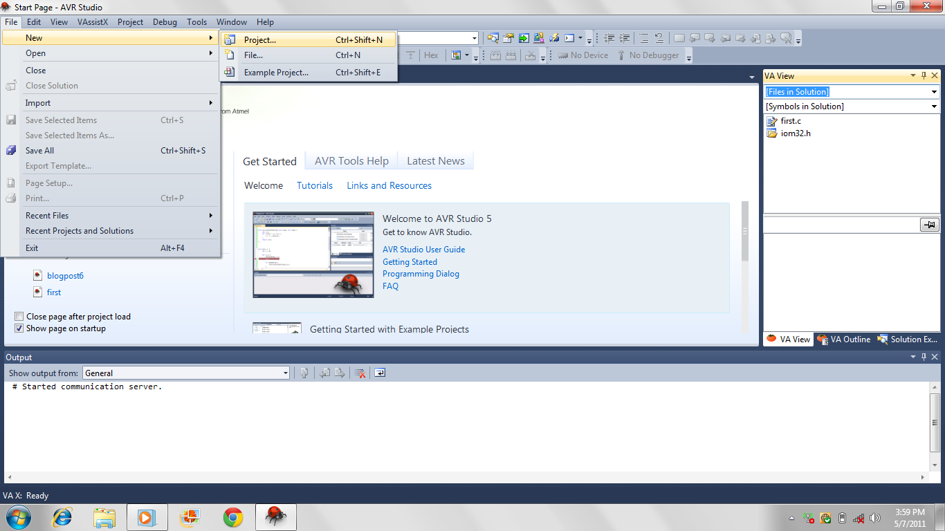 Intellectus Acturi: IDE for AVR - Introduction to AVR Studio