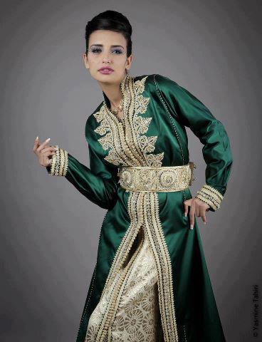 Caftan vert royale de luxe ~ Les Caftans Marocaine Officiel