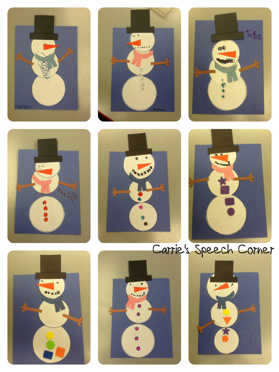 Carrie's Speech Corner: Snowman Glyph