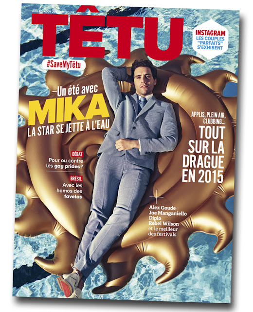 Grégory Capra: Grégory Capra avec Mika dans Têtu Magazine