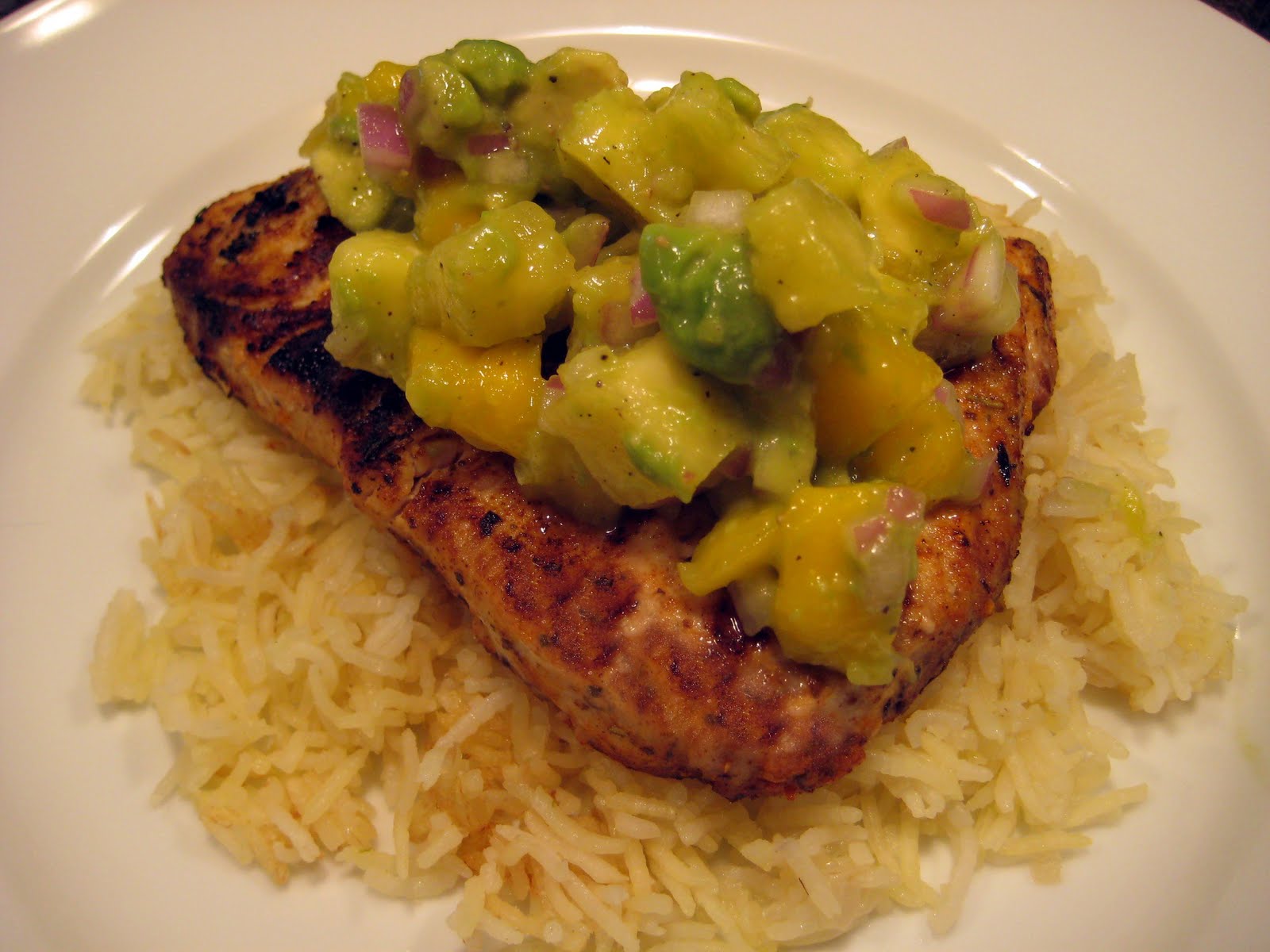 Dinner with the Welches: Cajun Shark with Tropical Salsa