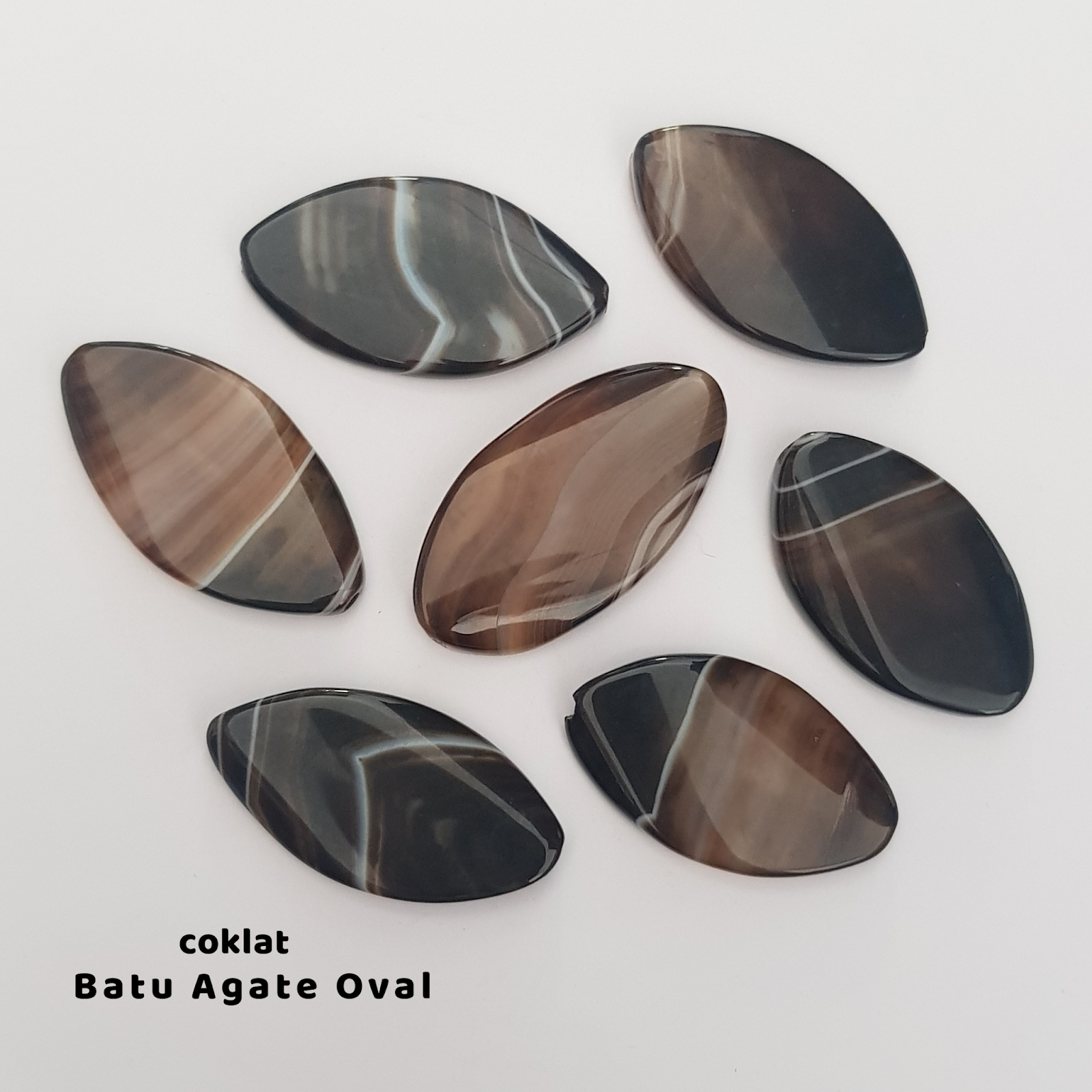 Batu Agate Oval - Toko Bahan Craft