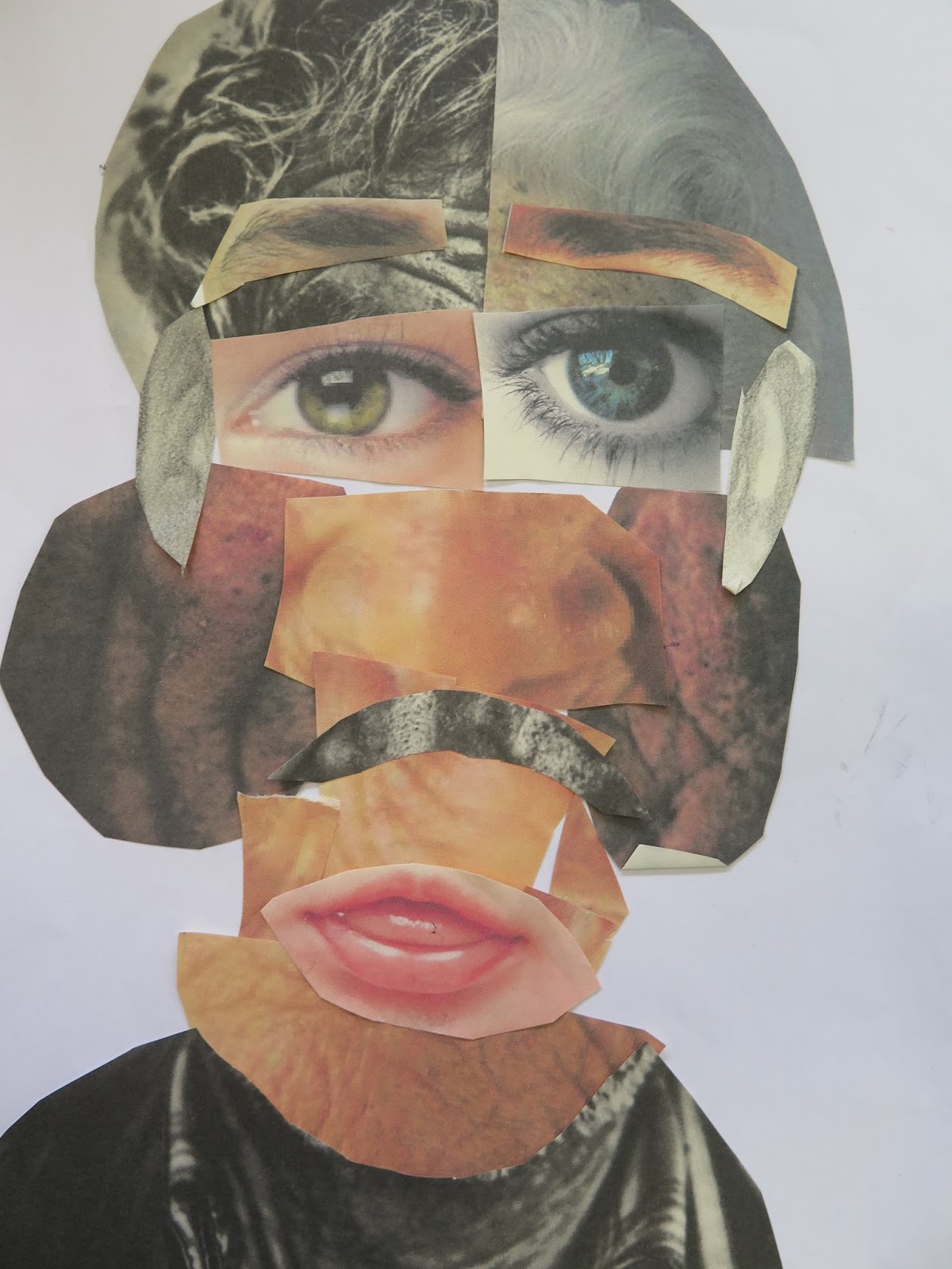 Gomersal Primary School Art: Year 5 collage portraits