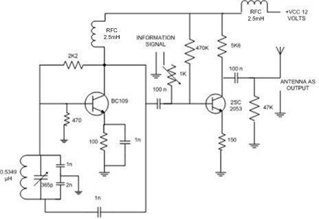 Radio Circuits Blog: 8.6-8.9 MHz AM Transmitter