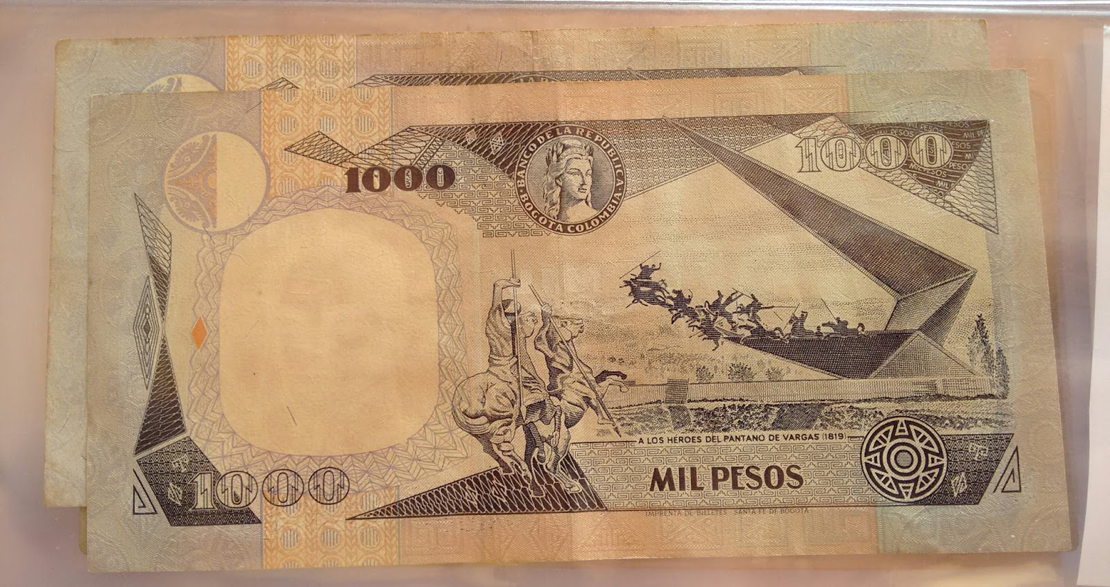 Coleccion de billetes y monedas (numismatica): 1000 Pesos Colombia 1995 ...