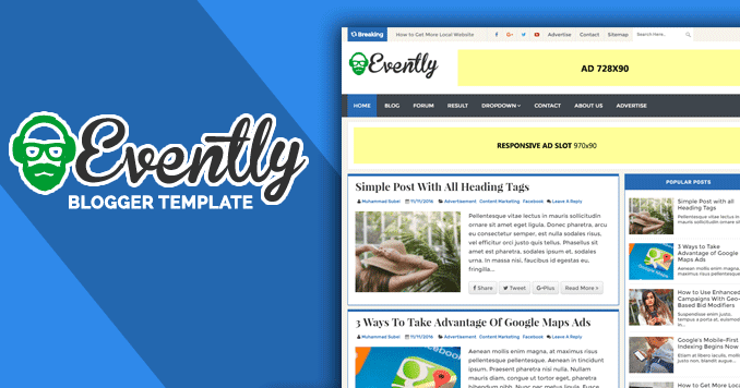 Evently Professional Event Niche Blogger Template - TemplateMark