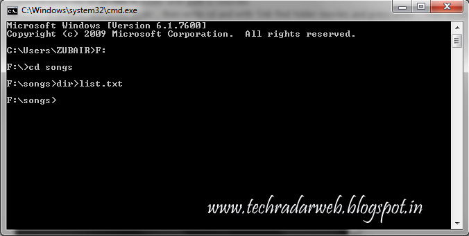 How To Get A List Of All Files In A Folder Using Cmd Teck Exploit How To Get A List Of All Files In A Folder Using Cmd Teck Exploit