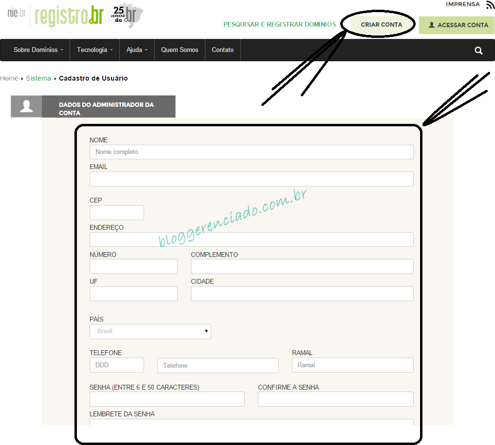 registro.br no Blogger - Compra e configuração de domínio | BLOG GERENCIADO