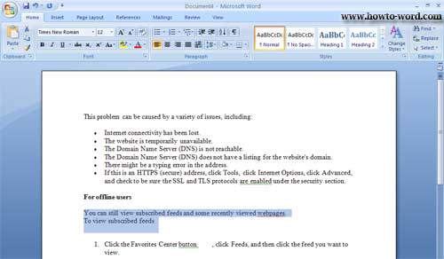 How to highlight the word in Microsoft Word 2007 | How to Word