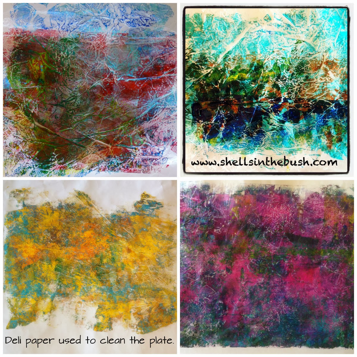 Shells in the Bush: Abstract Landscape Gelli Prints