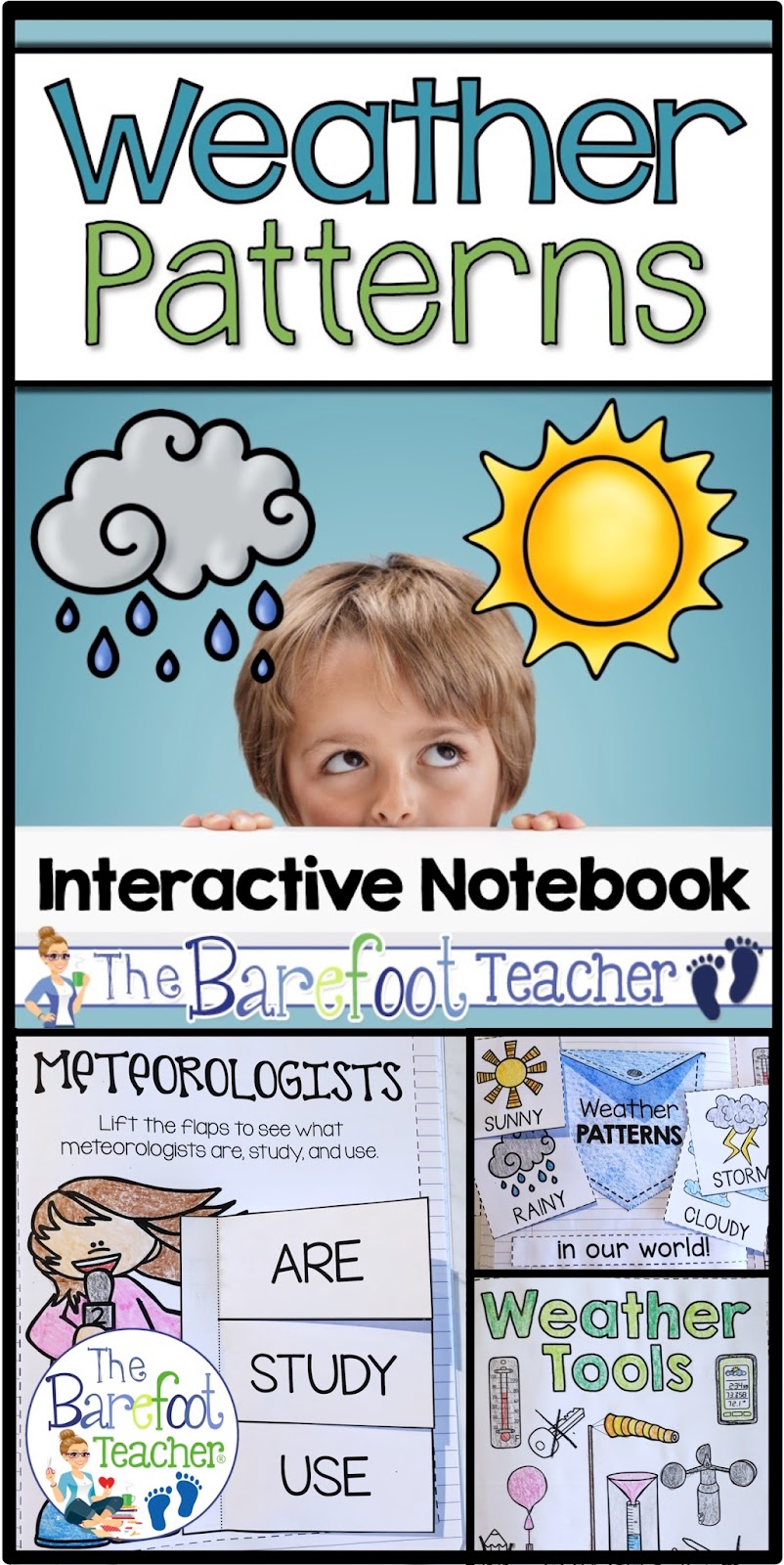 Weather Activities for Kids Interactive Notebooks | The Barefoot Teacher