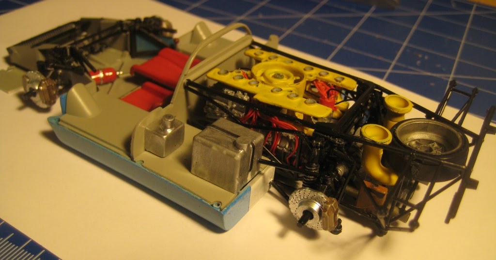 24th-scale: 917 K Gulf Oil: Chassis and HRM motor completed