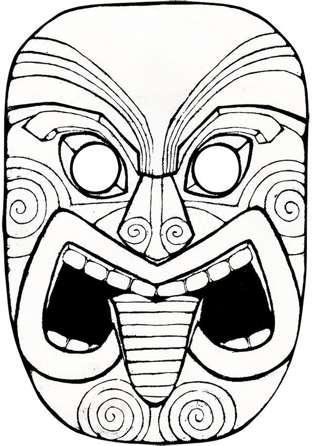 Maori Mask Coloring Pages Coloring Pages