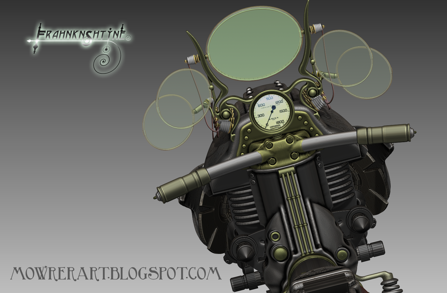 Mowrer Art Steampunk Frankenstein and more: Steampunk Motorcycle 3D ...