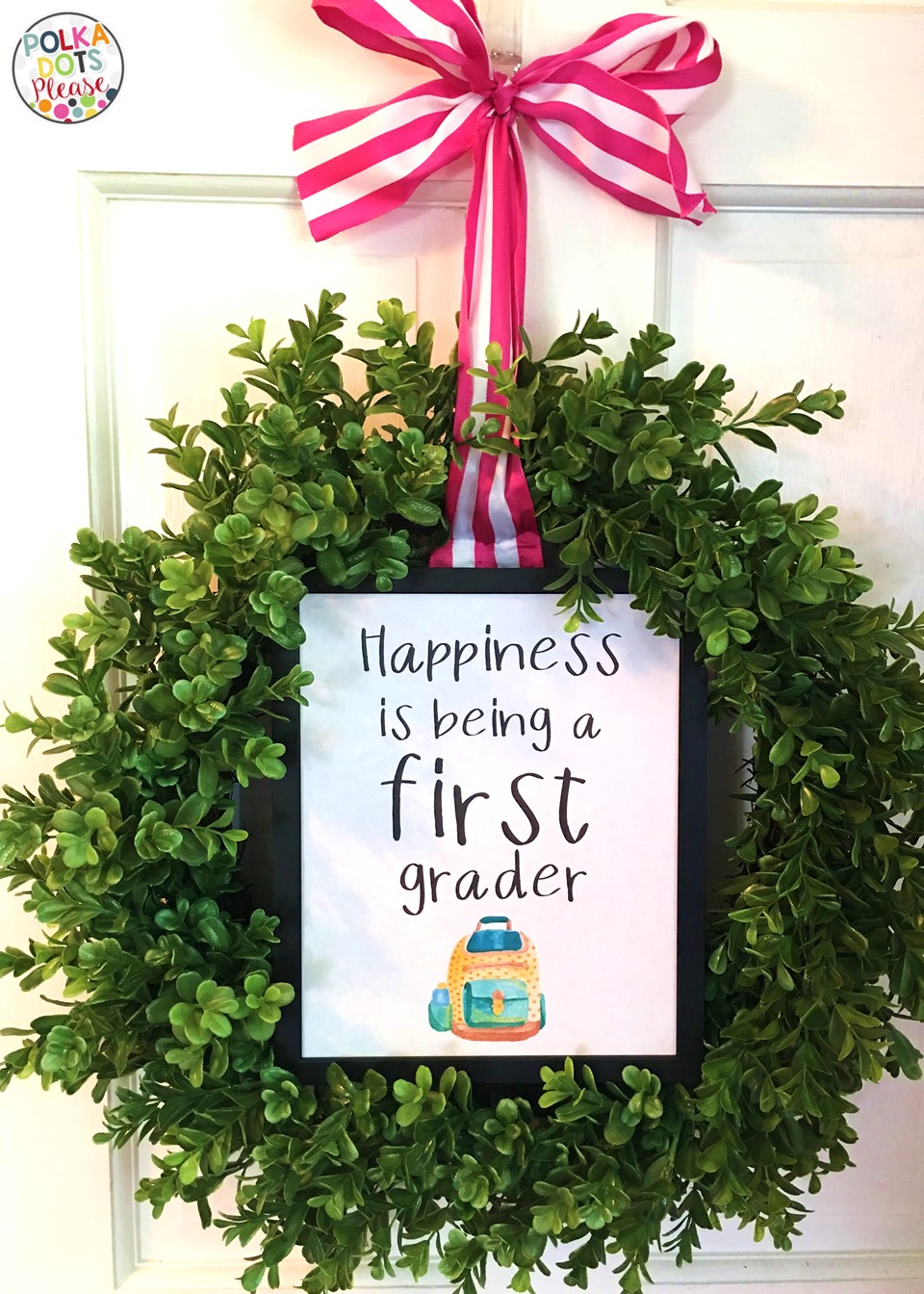 Classroom Wreath DIY - Polka Dots Please