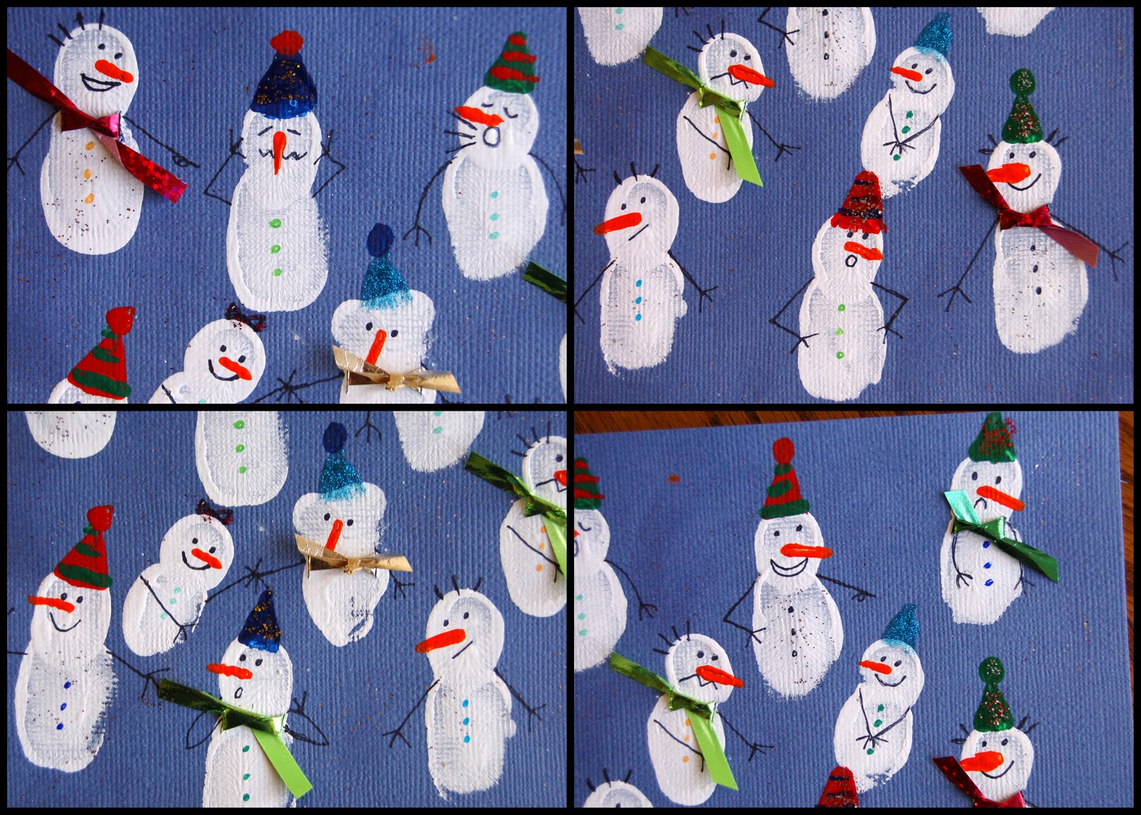 Fingerprint Snowmen ~ She's Crafty