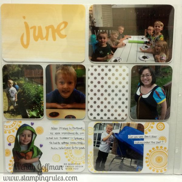 Stamping Rules!: Day 205: June Through The Year Pocket Scrapbook Layout