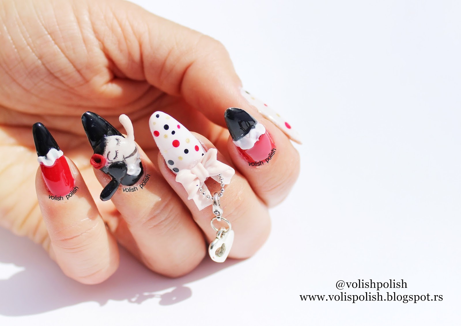 VOLISH POLISH: Cheap and Chic nail art dizajn na akrilnim noktima ...