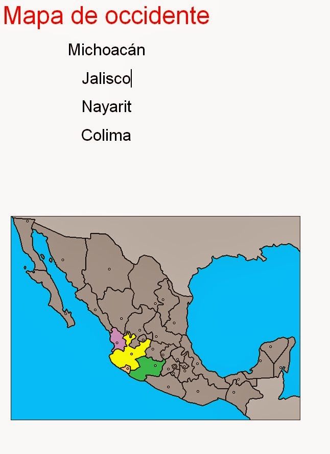 ¡Ay Jalisco... no te rajes!: MAPA DE OCCIDENTE
