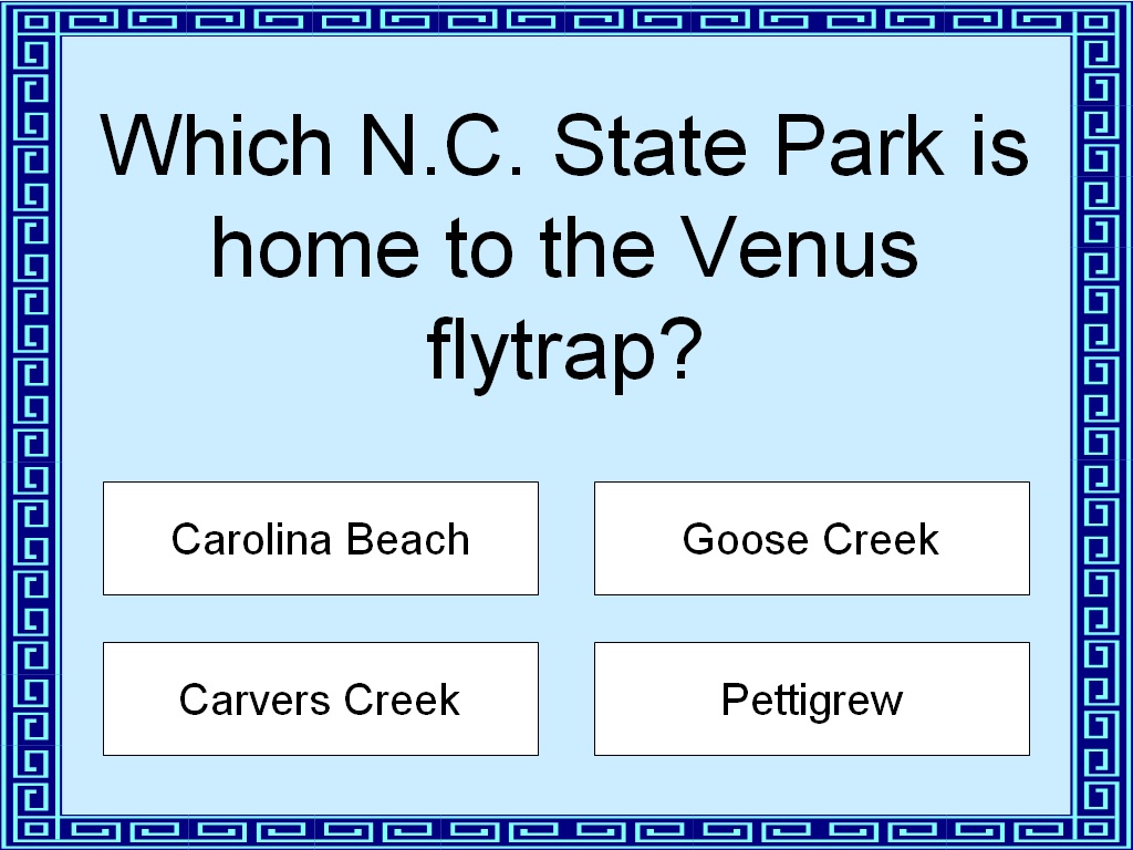 Student Survive 2 Thrive: North Carolina State Parks Trivia Game