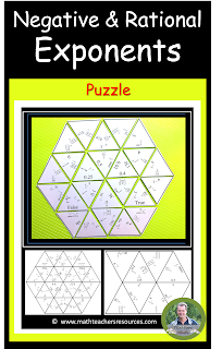 Negative and Rational Exponents Puzzle ~ TenTors Math Teacher Resources