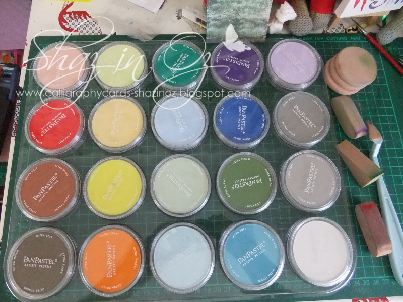 Calligraphy Cards - Shaz in Oz: PanPastel ~ Tutorial, Tips + Ideas