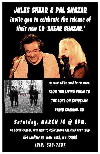 Burning Wood: Jules Shear & Pal Shazar: A New Record And Brief Q & A