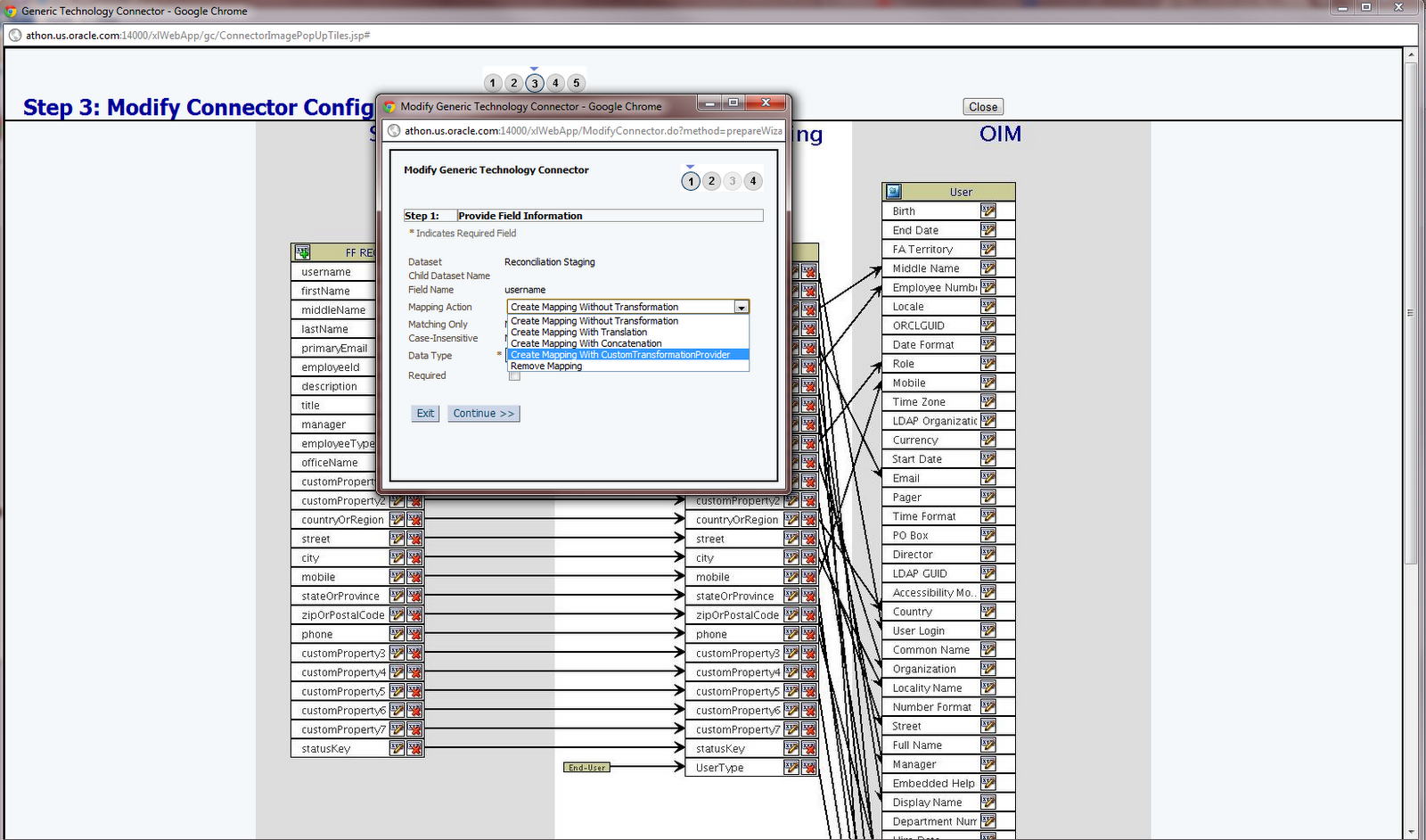 Oracle Fusion Middleware Security Custom Transformation Provider For Oim Gtc Connector 0542
